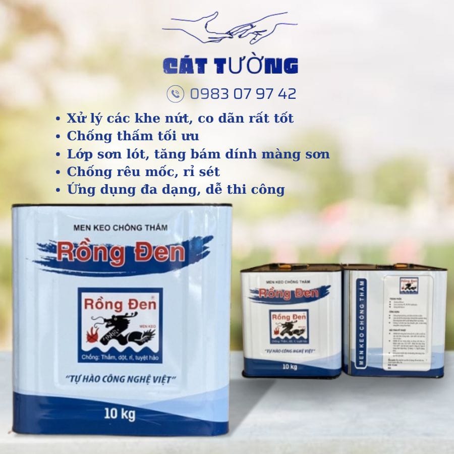 Keo Rồng Đen thùng 10Kg - Lớp lót Primer cho màng khò Bitum