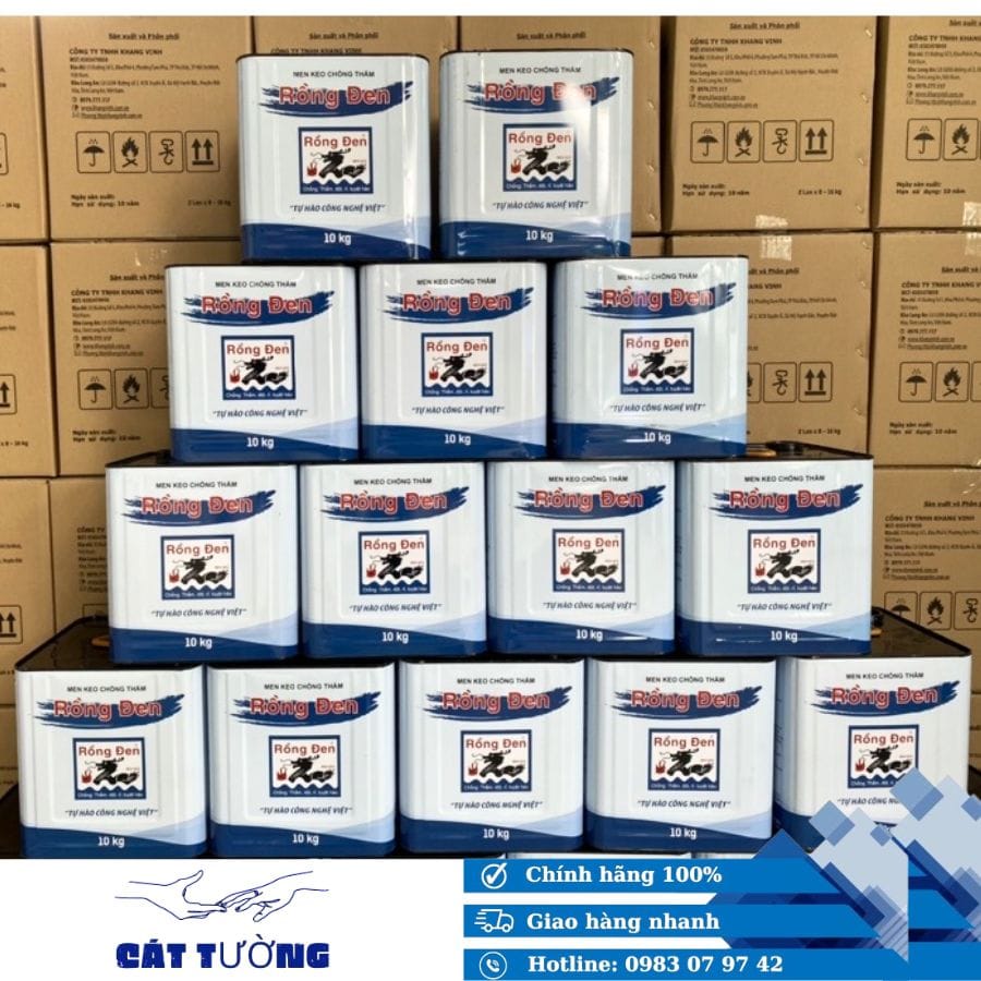 Keo Rồng Đen thùng 10Kg - Lớp lót Primer cho màng khò Bitum