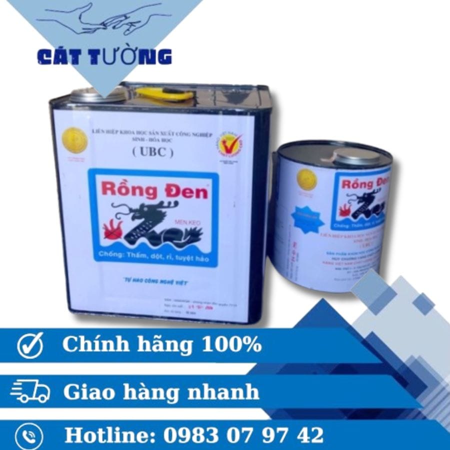 Keo Rồng Đen thùng 10Kg - Lớp lót Primer cho màng khò Bitum